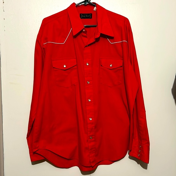 High Noon | Shirts | Vintage High Noon Electric Red Pearl Snap | Poshmark